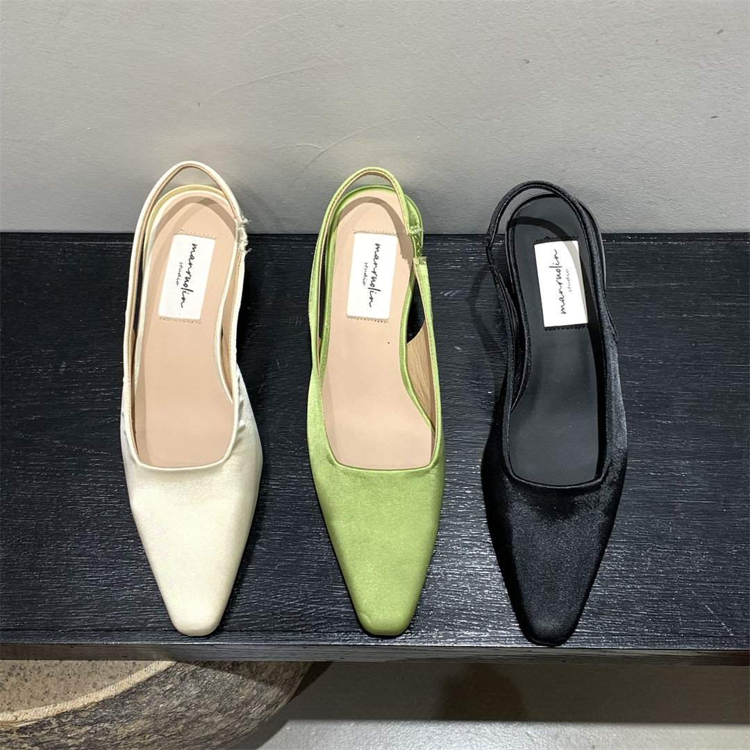French Satin Shoes Fashion Pointed High Heels CHIC Stiletto Heel ...