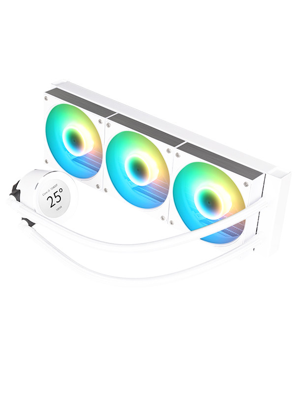 先马XW360白色一体式CPU水冷ARGB风扇散热器可视LCD屏幕定制冷头