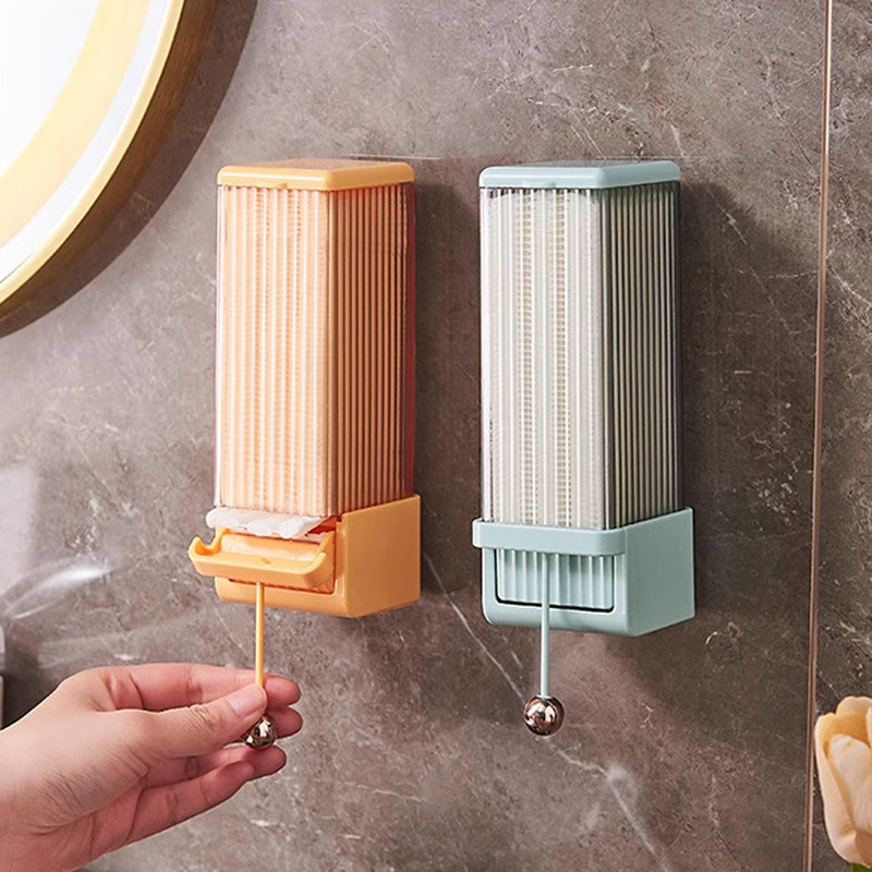 Automatic pop-up makeup remover cotton storage box wall-mounted model ...