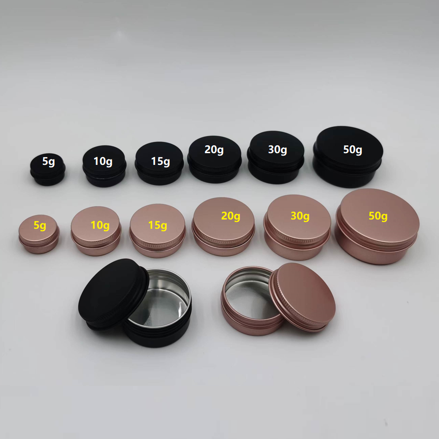 5g/10g/15g/20g/30g/50g哑黑色玫瑰金螺纹铝盒：美妆博主必备的本草紫云膏霜分装神器！-金属盒包装-淘宝好物网
