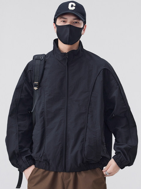 Men's spring jacket 2025 new trendy loose casual work tops spring and ...