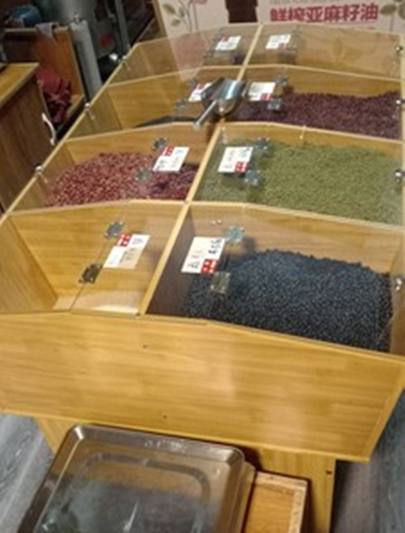 [USD 91.96] Supermarket rice bucket rice cabinet five grain display ...