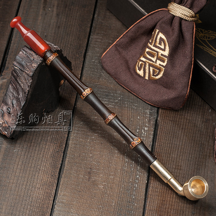 [USD 55.79] Old-fashioned purple bamboo dry smoke bag bamboo cigarette ...