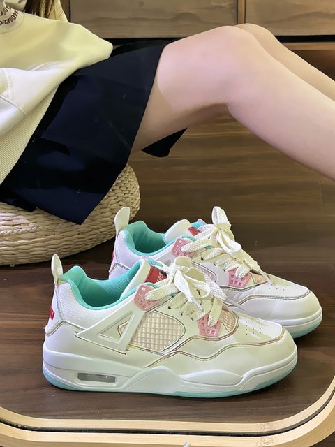 aj4 pink thick sole sports shoes for women in autumn and winter new ...