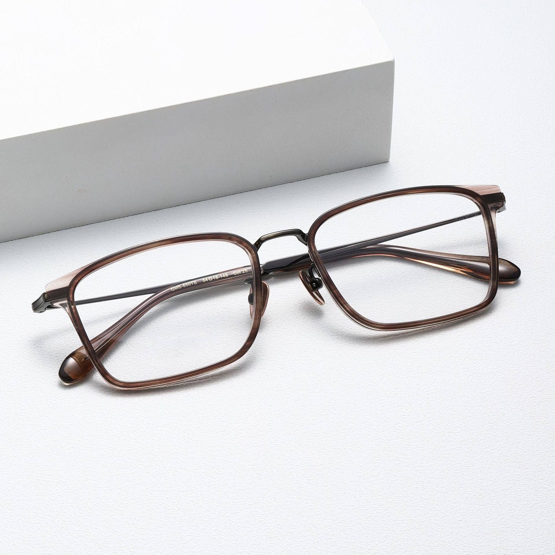 增同永款GMS-650TS板材纯钛眼镜框男女近视镜架窄方