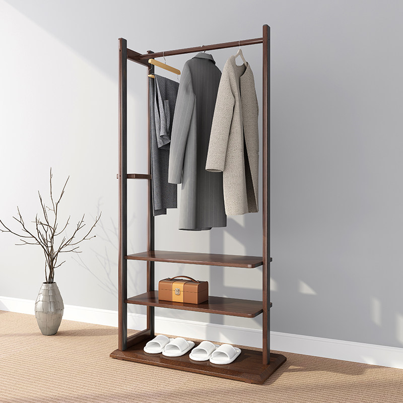 Walnut nordic solid wood coat rack: minimalist modern chinese style ...