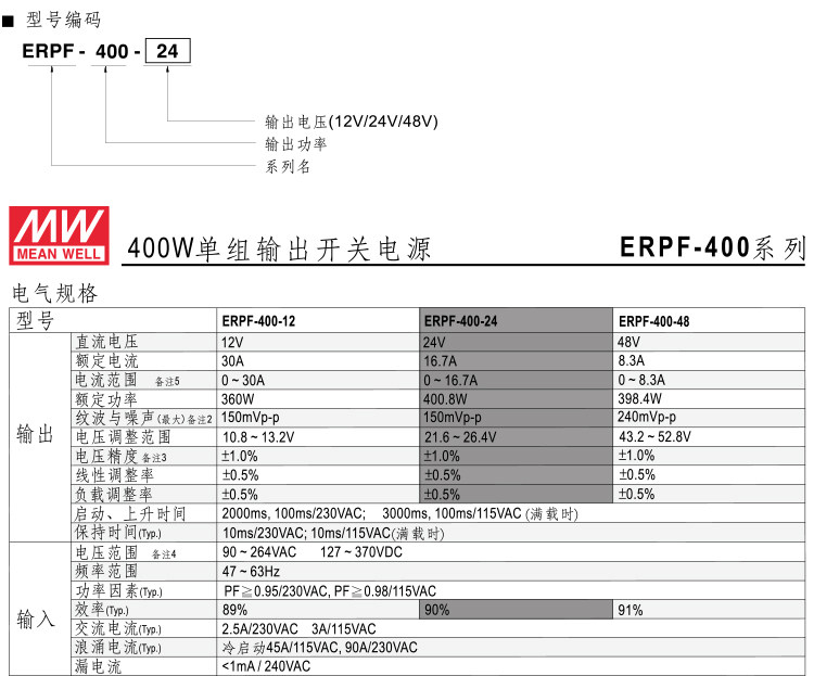 正品台湾明纬电源 开关电源ERPF-400-12 防雨电源-阿里巴巴