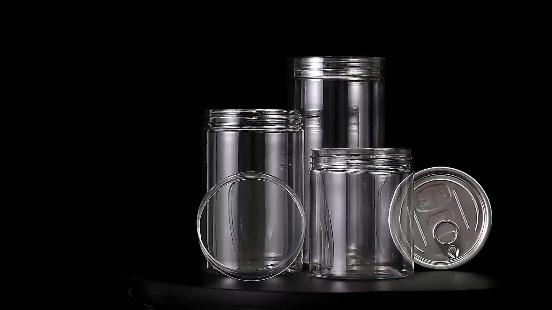 Food Grade Pop Cans Pet Clear Plastic Jars With Diameter 80mm 300 ...