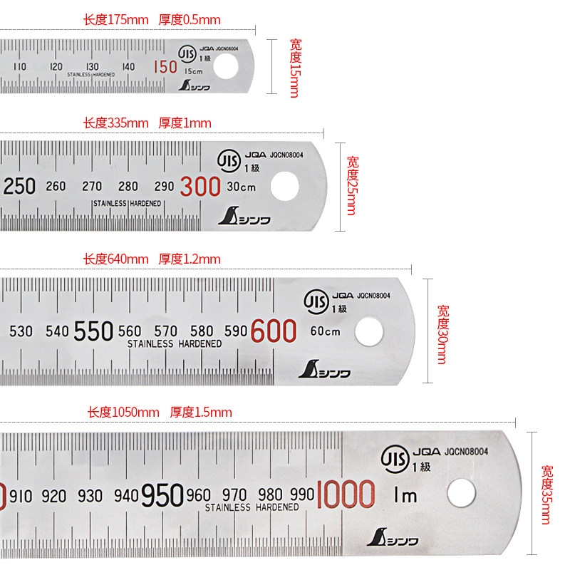 Japan affinity penguin steel ruler Iron ruler Stainless steel ruler 1 ...
