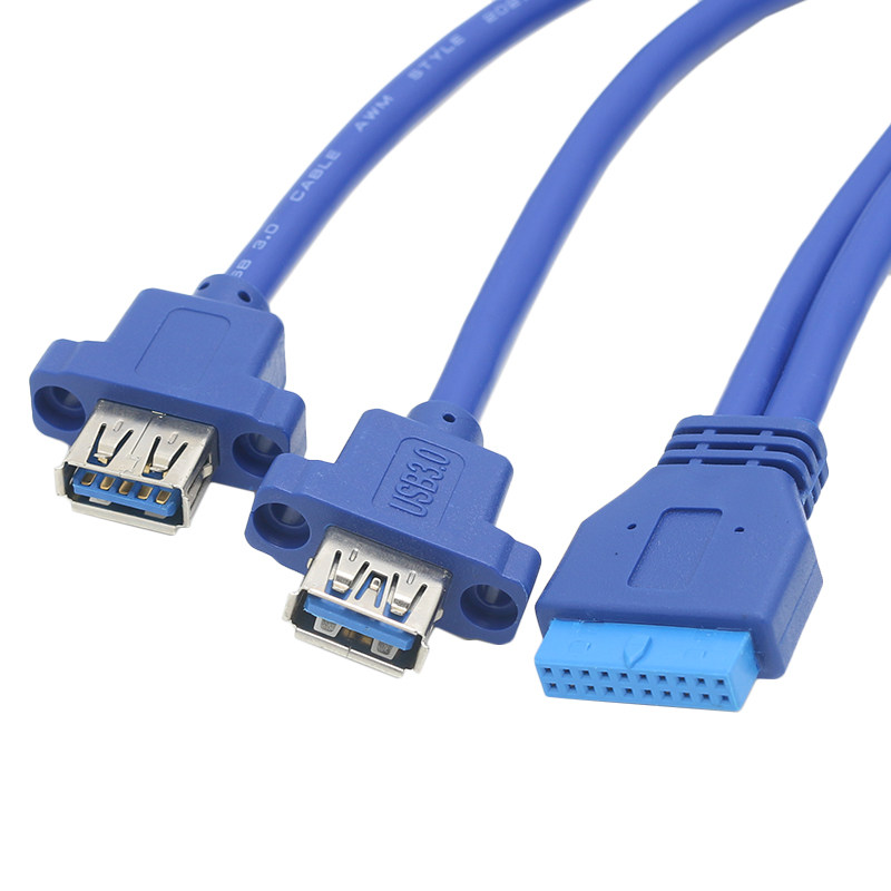 [USD 6.88] USB30 Front Panel Cable Baffle Cable 19 Pin 20pin 2 Ports ...