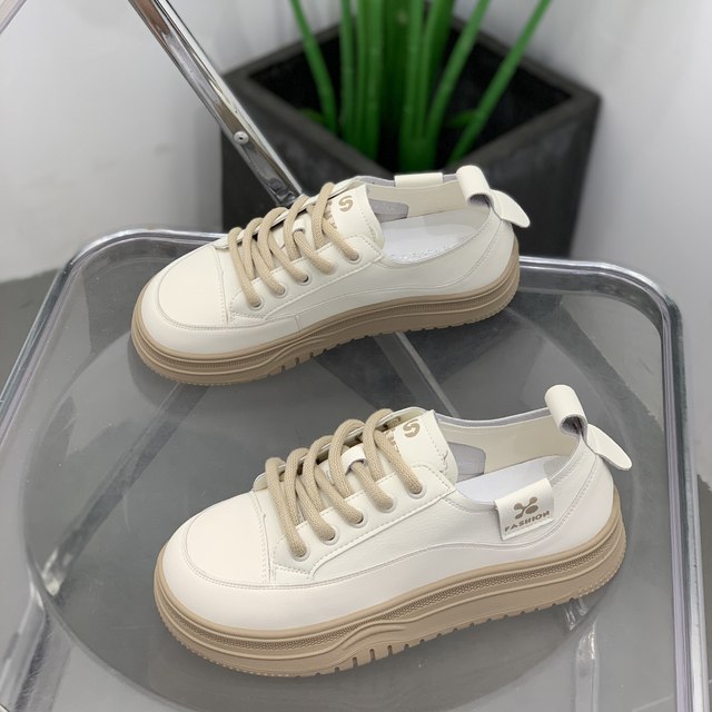 Genuine leather retro slab shoes for women 2025 autumn flat sole sports ...