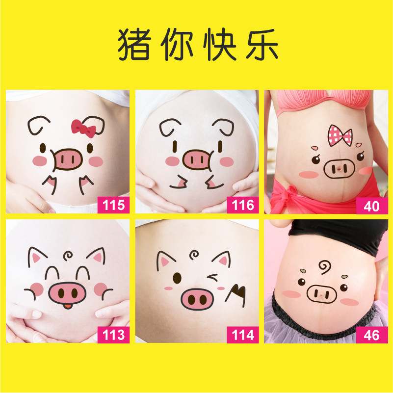 [USD 6.55] Belly stickers for pregnant women painting real belly ...
