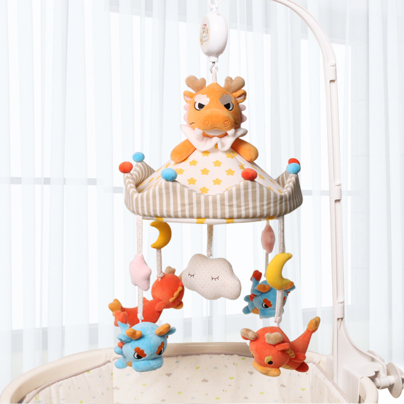 Baby crib bell music rotate bedside bell fabric bed hanging newborn ...