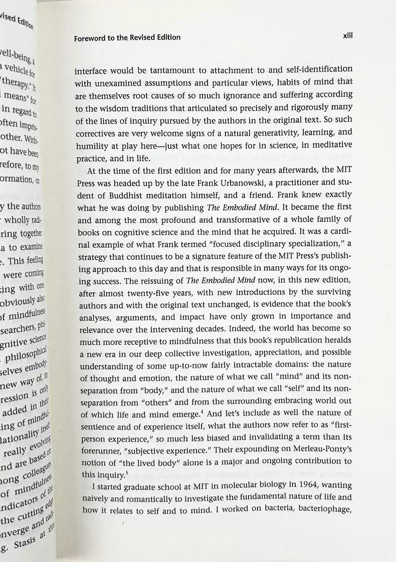 具身心智 英文原版 The Embodied Mind MIT Press 认知科学和人类经验 修订版 Francisco J. Varela ...