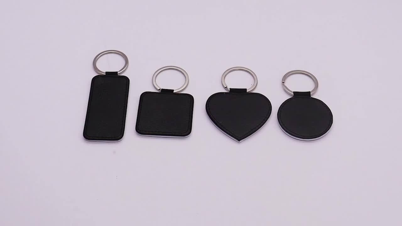 White Leather Keychain Heat Transfer Mdf Blank Making Key Chain Leather ...