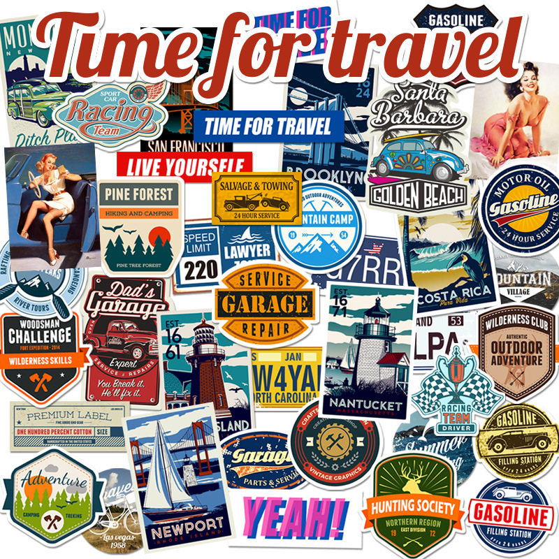 40 retro stickers: decorate your travel and life
