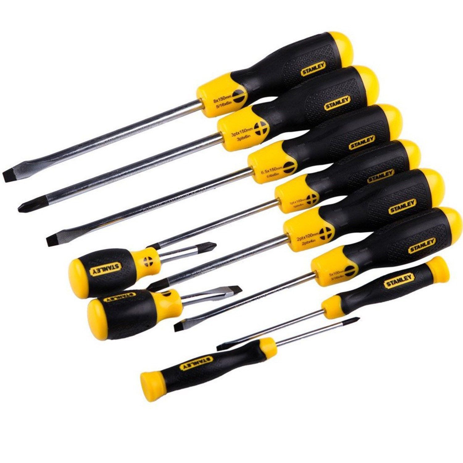 STANLEY Stanley 10-piece plastic handle cross screwdriver set ...