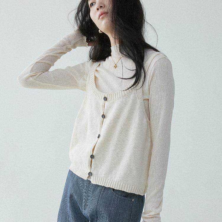 春季温柔百搭新宠！芥末派VOOE韩系两件套上衣，你心动了吗？👗 -毛衣-淘宝好物网