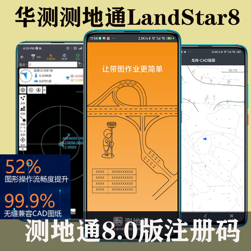 华测rtkgps测地通8.0软件注册码永久LandStar授权通用hc600手簿-Taobao