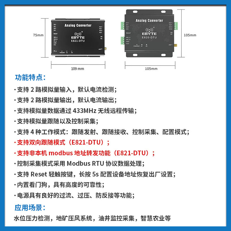 4-20mA Analog Quantity Bidirectional Acquisition Module 2-Channel Input ...
