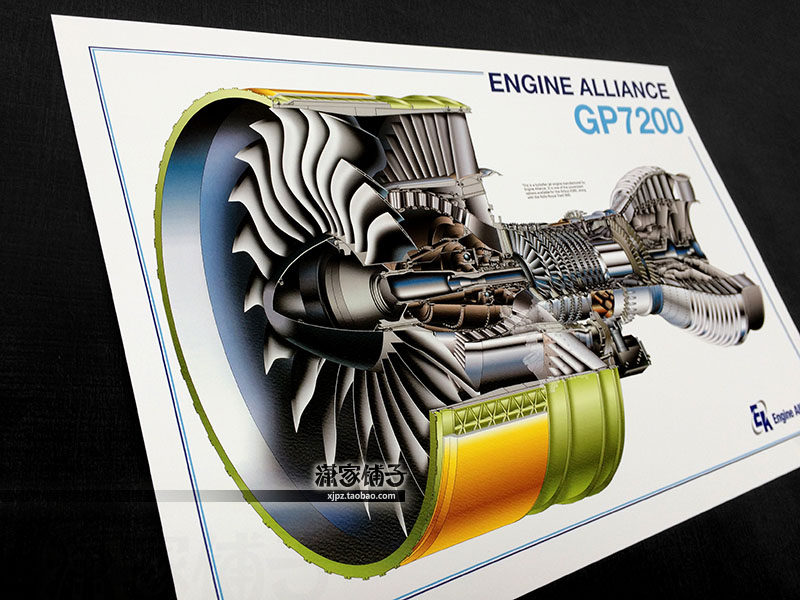 Купить Фото/Плакат Печать двигатель gp7200 альянс А380 двигатель ...