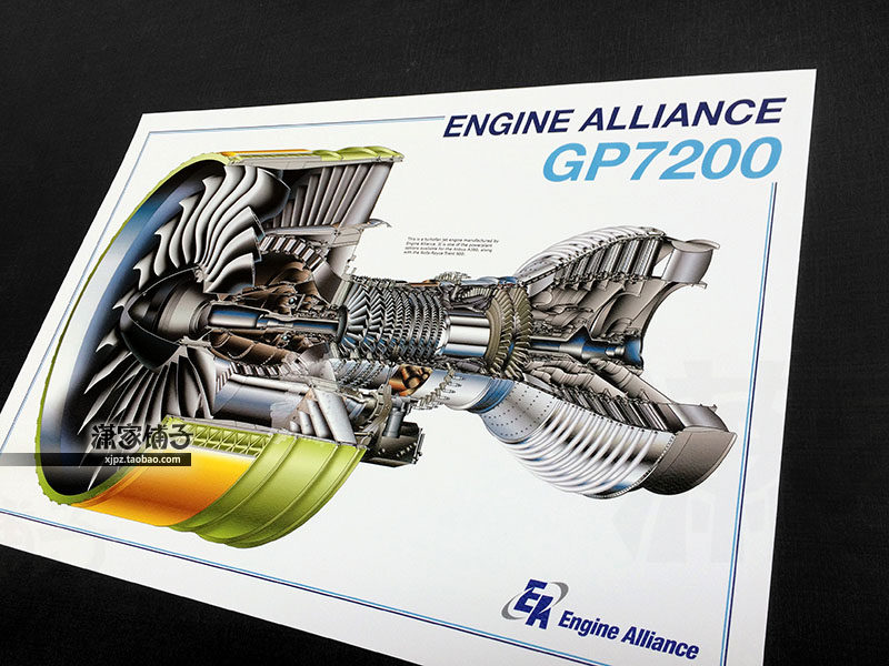 Купить Фото/Плакат Печать двигатель gp7200 альянс А380 двигатель ...