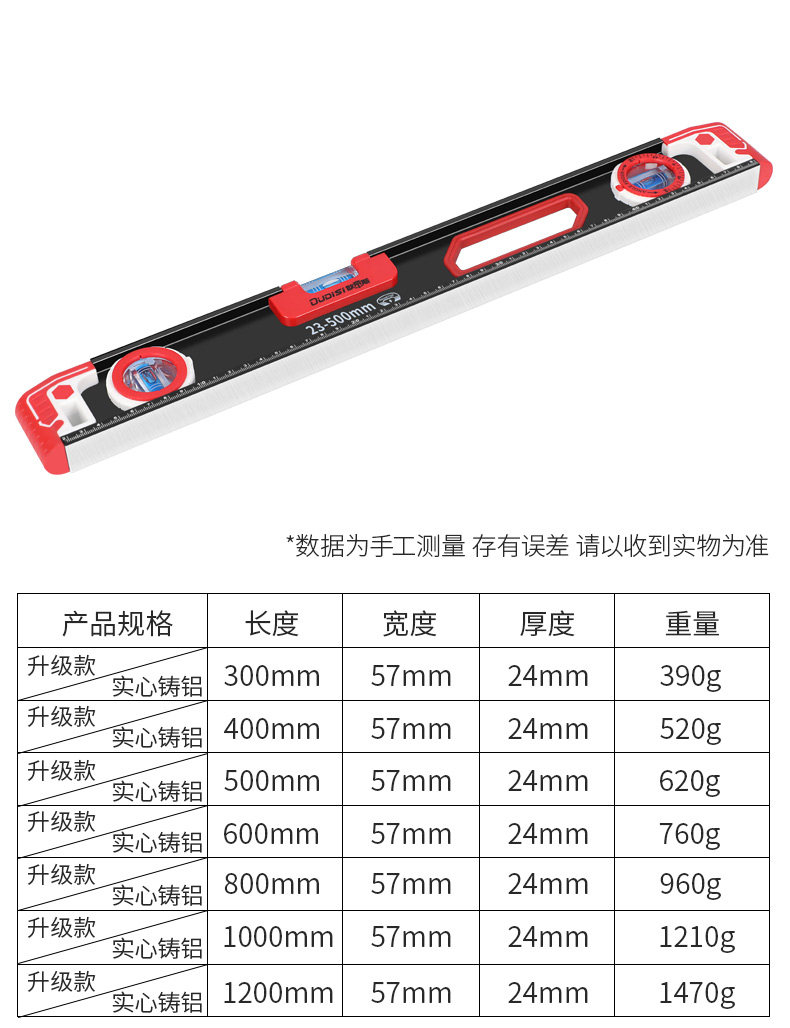 水平尺实心铸铝 摔靠尺60高精度强磁一米长水平仪瓦工平水尺-阿里巴巴