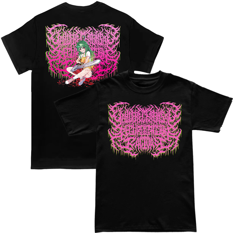 Yandere Chainsaw Factory 電鋸醬殘酷死核樂隊官方T恤鏈鋸黑色款-Taobao