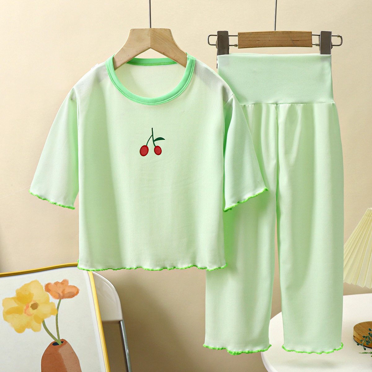 New Honey Bud Lace Girls Suit Candy Color Children Home Clothes Suit ...