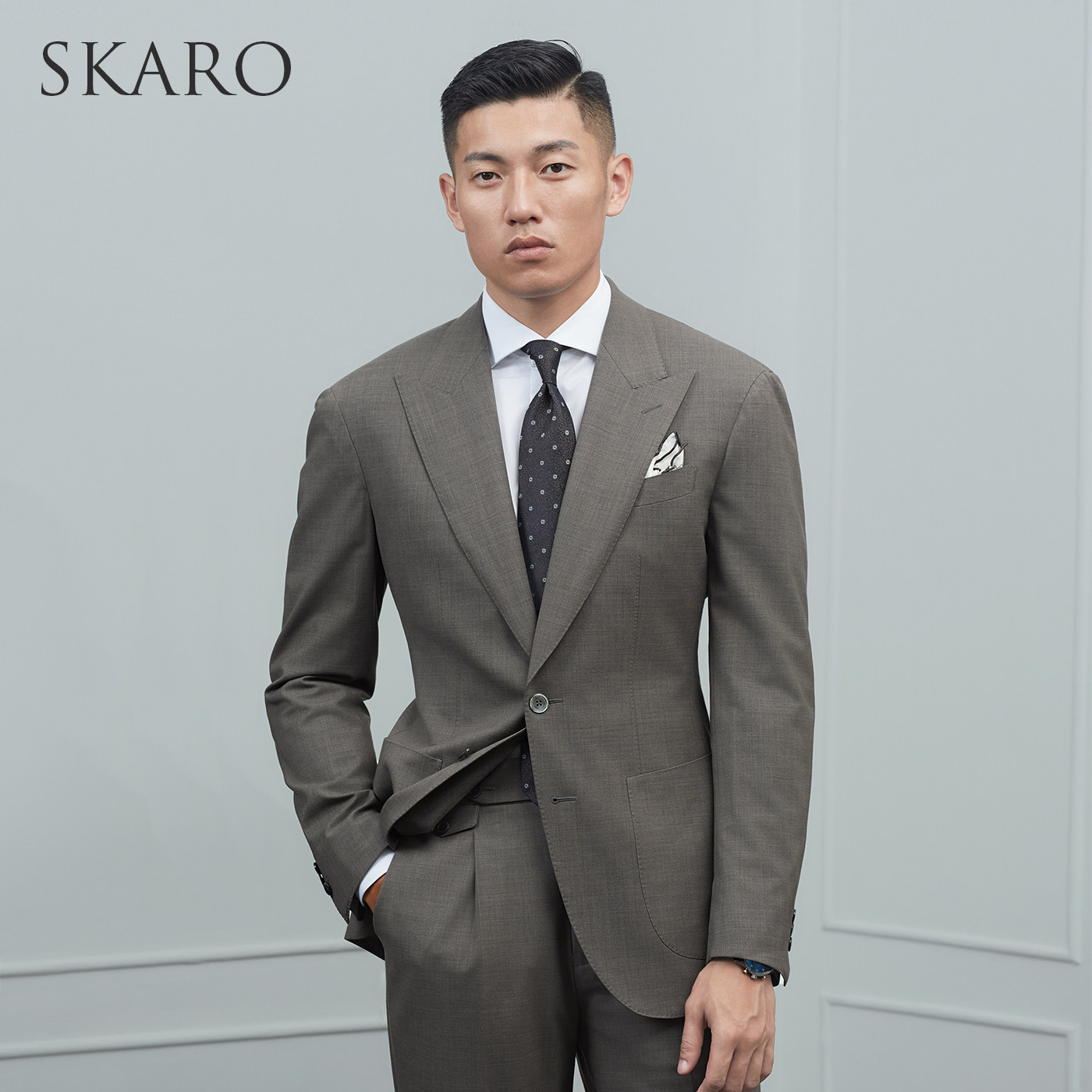 🌟 [australian merino wool] gray suit, a must-have for business elites ...