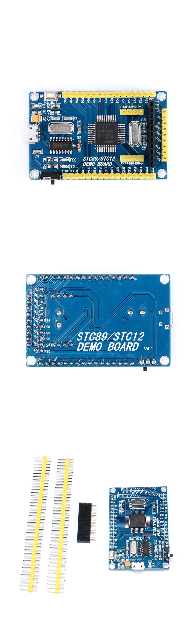 STC12核心板 STC12C5A60S2 双串口 51单片机 系统/开发/学习板-阿里巴巴