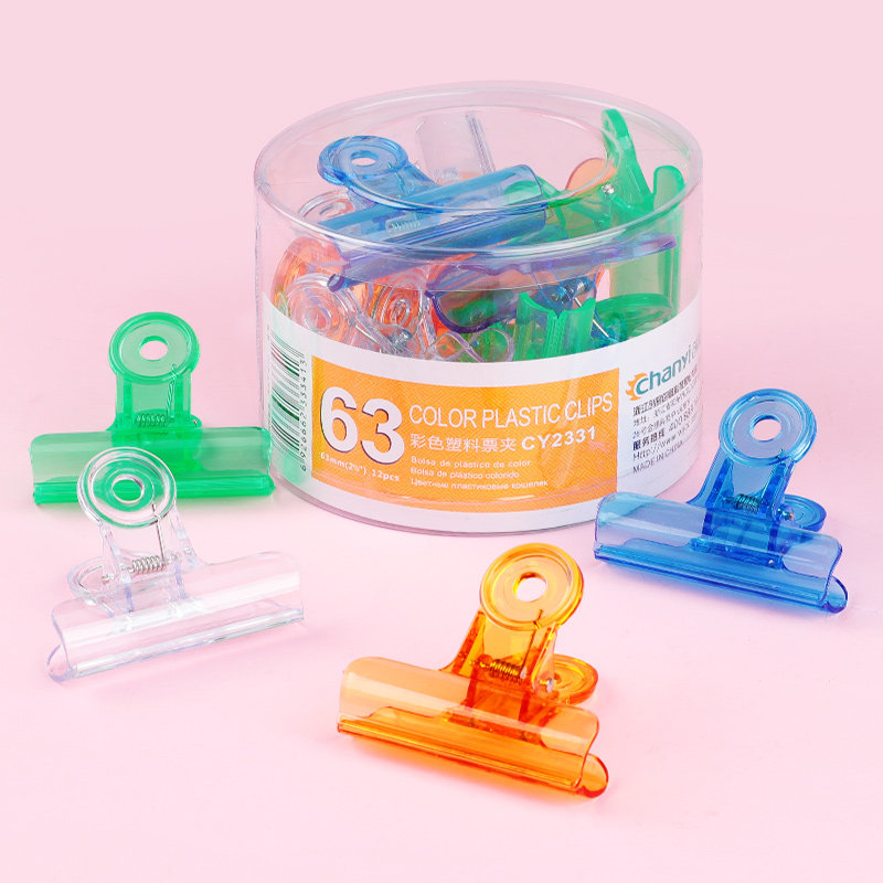 [USD 5.96] Creative plastic bill clip Transparent white plastic round ...