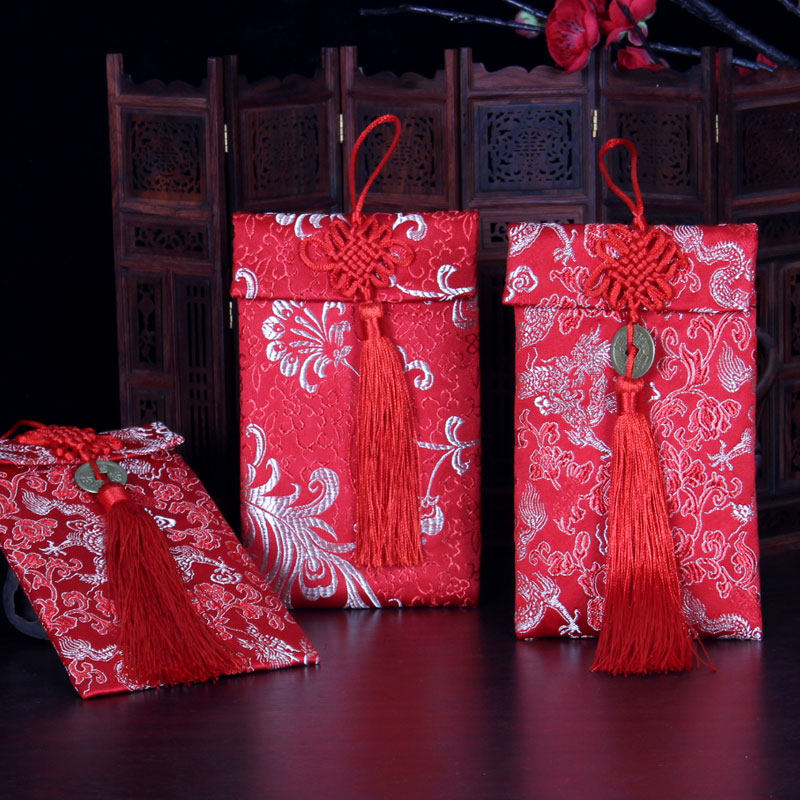 Wedding Supplies Big Red Packet Bag Chinese Style Brocade Cloth ...