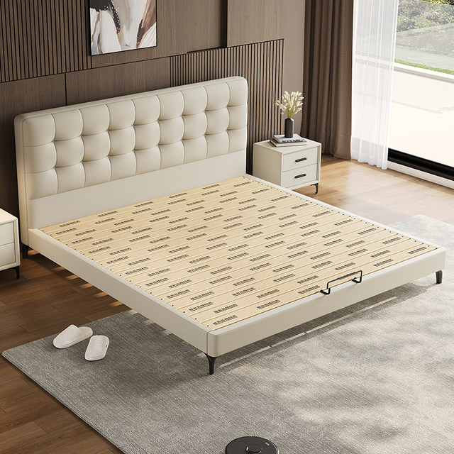 Waffle edge thin bed bed modern simple bedroom double bed small ...