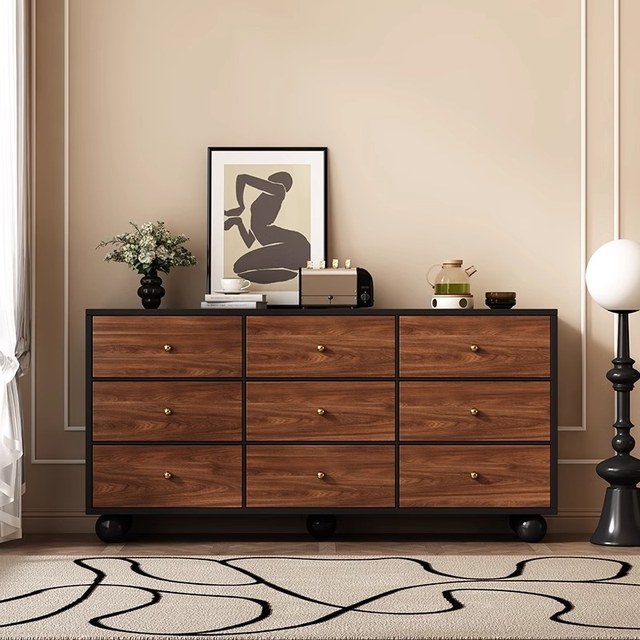 Abisen Middle Style Treasure Cabinet Five-Dou Drawer Cabinet Bedroom Cabinet Solid Wooden ...