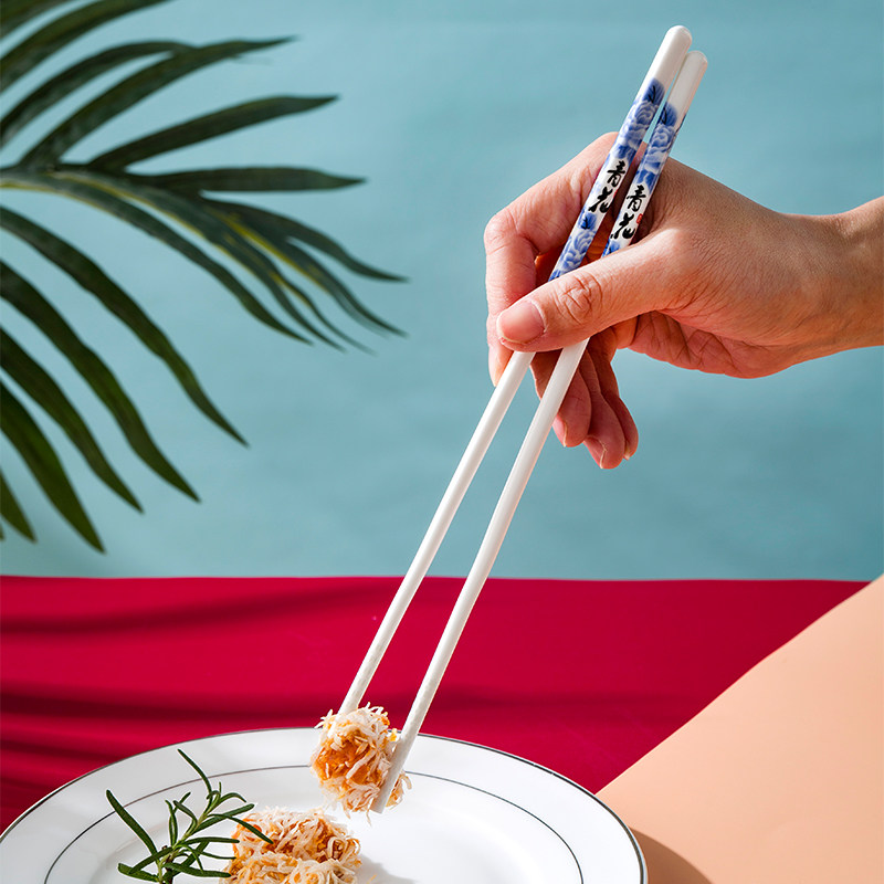 🍽️景德镇骨瓷筷子，优雅餐桌上的艺术品，一人一筷公筷10双，送礼首选！🌟-筷子-淘宝好物网