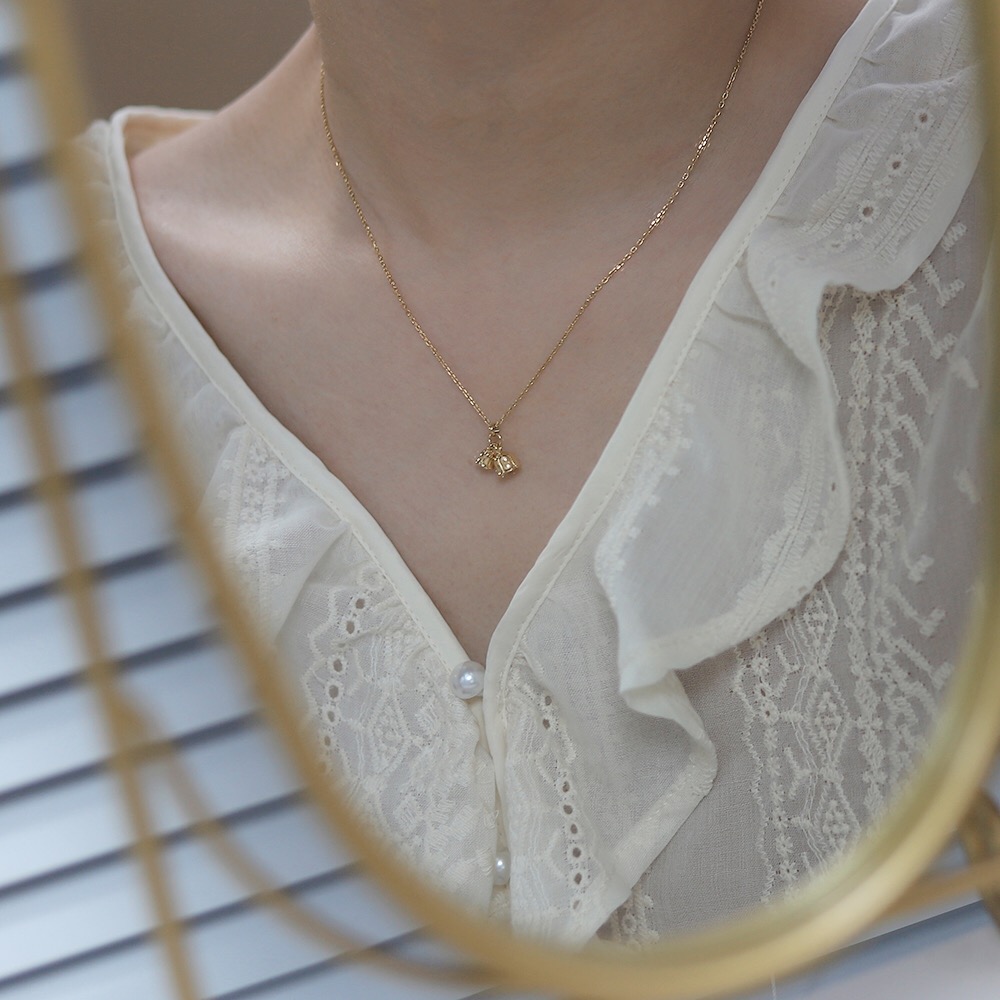 S925纯银甜美气质铃兰花项链百搭少女文艺新中式锁骨链-阿里巴巴