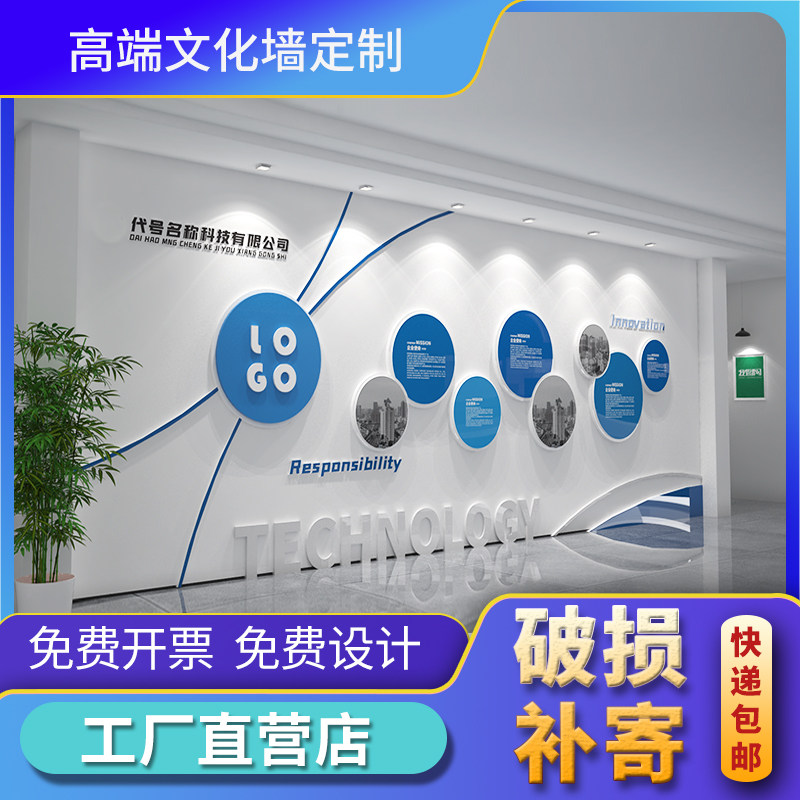 [USD 33.39] Corporate culture wall custom office background wall design ...