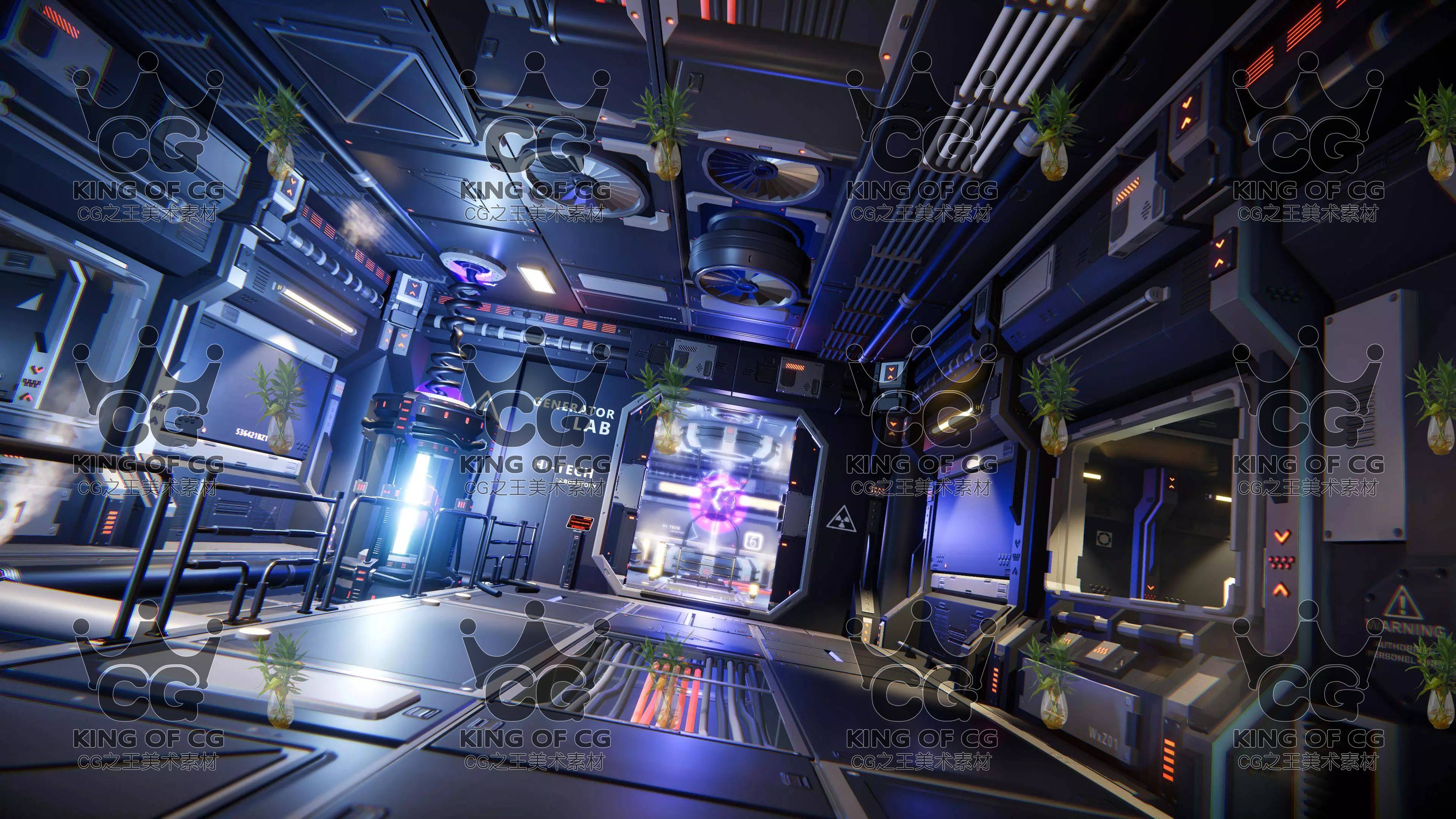 Unity3D科幻赛博朋克走廊环境场景STYLIZED – Sci-Fi Corridor-cg男孩