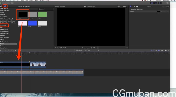 FCPX怎么套模板？fcpx插件导入视频后变成静止画面怎么办？如何调整模板中视频出现的入出点？ - CG模板网