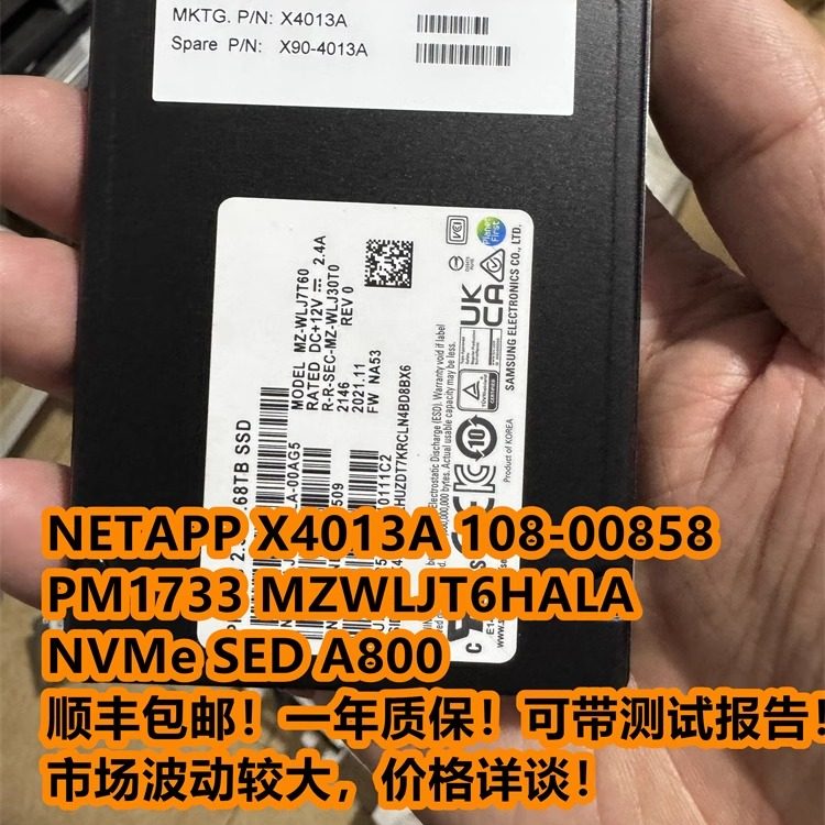 NETAPP X4013A 108-00858 PM1733 MZWLJT6HALA NVMe SED A800-Taobao Singapore