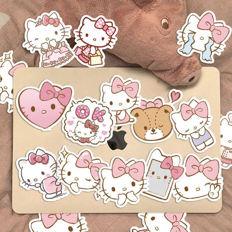 全网尖叫！50张粉色Hello Kitty贴纸终于被我挖到啦！手账控手机壳党DNA狂动💖-笔记本个性小贴纸-淘宝好物网