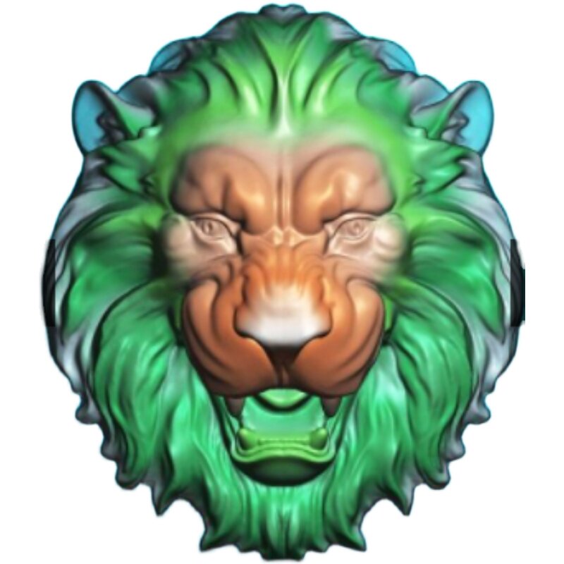 [USD 4.22] Massive-faced lion head episode map jdp gray map bmp relief ...