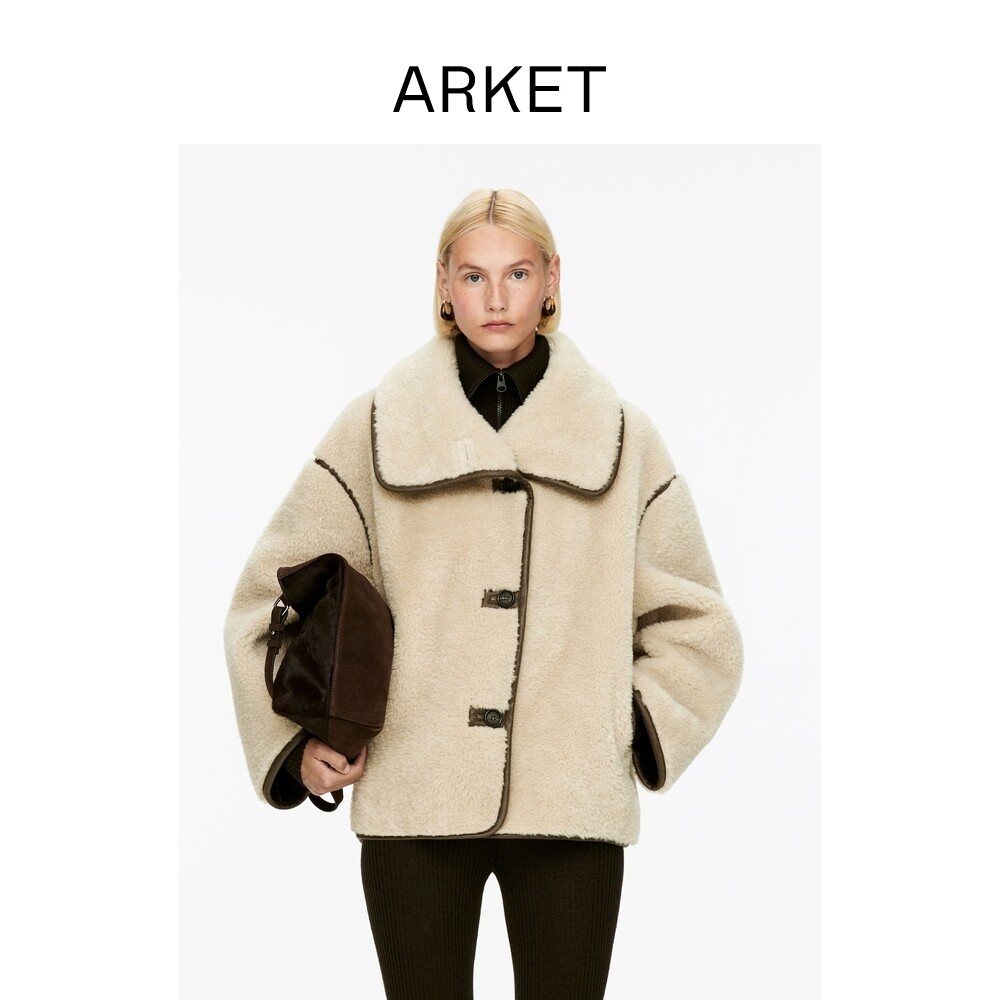 Arket women's cropped oversized faux shearling jacket: a must-have warm ...