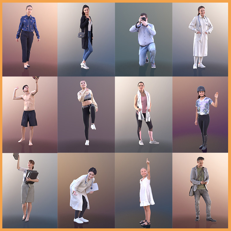 [USD 8.64] High-precision character 3Dmax model library collection ...