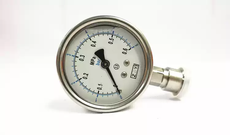 蛋白纯化层析超滤压力表 TC25卡盘快接口 0-6bar TC50 精准校验