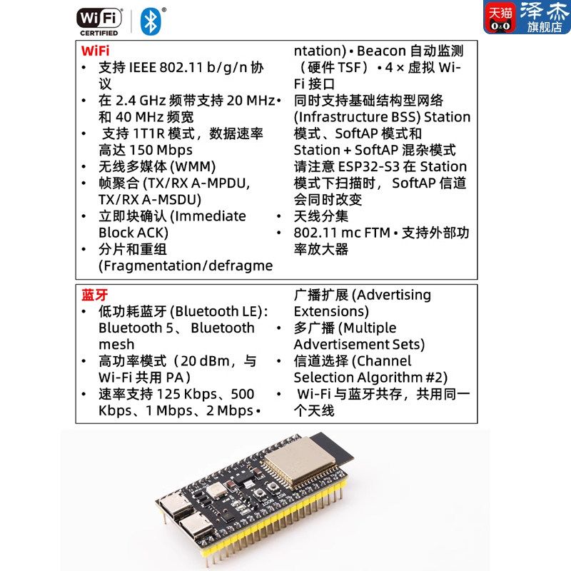 ESP32-S3-DevKitC-1 Development Board - WROOM-1-N16R8 ESP32-C3/C6 WiFi ...