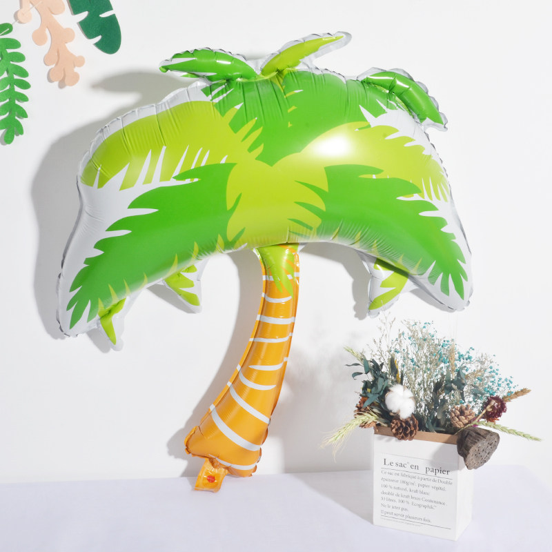 Tropical rainforest coconut tree cartoon aluminum film large balloon ...