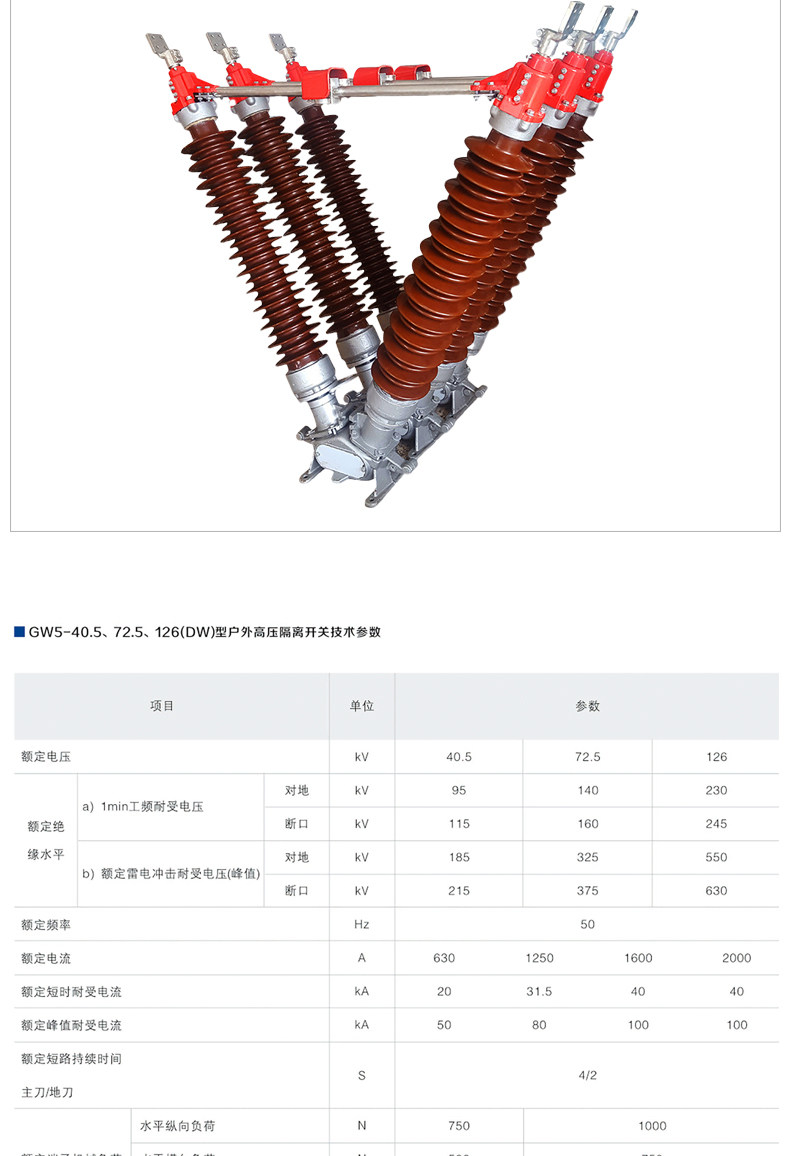 户外高压隔离开关 GW7-110KV/2000A GW7-126KV/3150A三相高压隔-阿里巴巴
