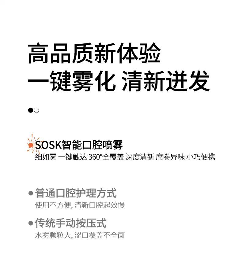 SOSK智能口腔喷雾 口气清新抗菌 纳米级抑菌电子喷雾便携清洁